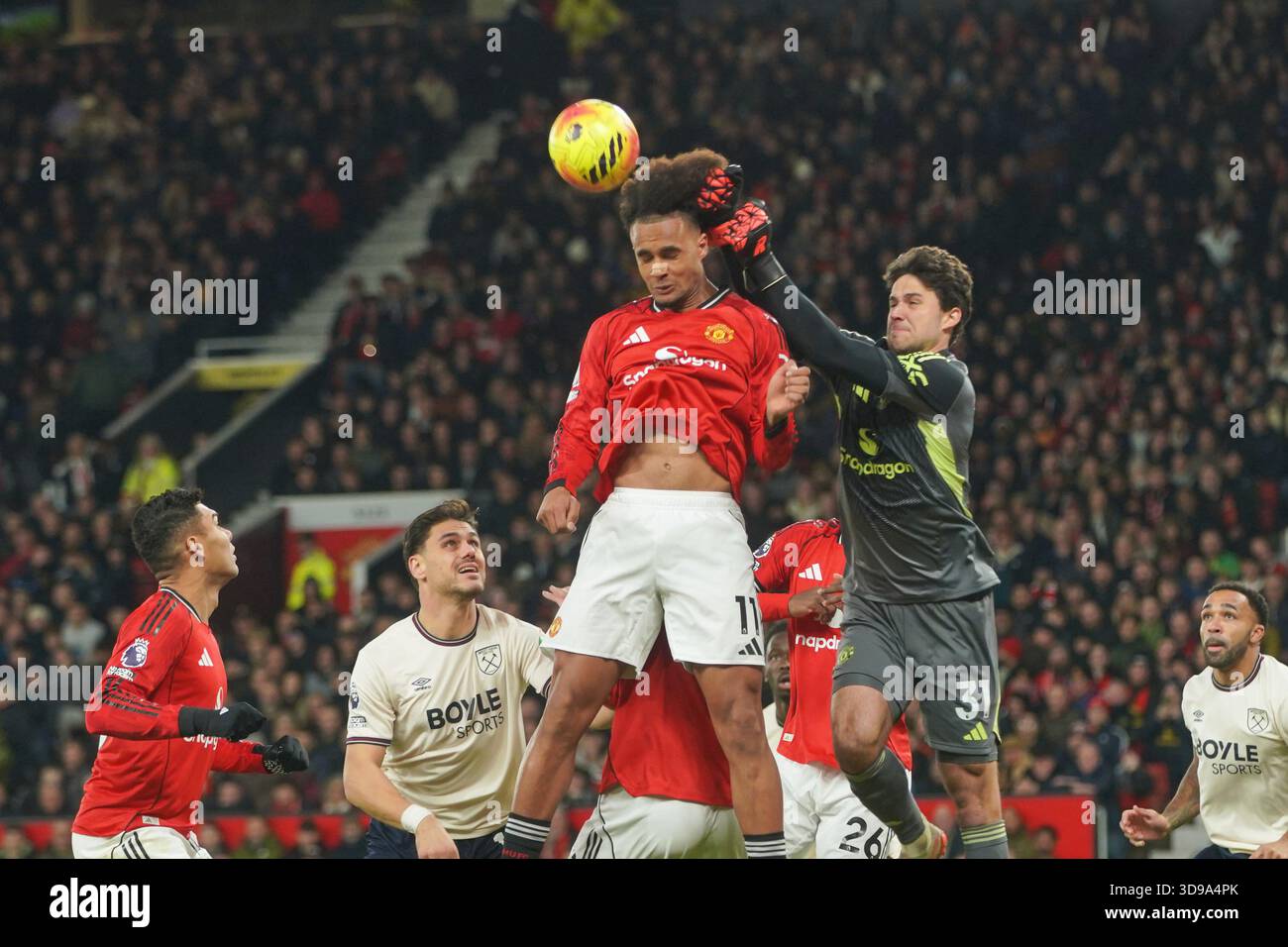 Manchester United's goalkeeper Senne Lammens and Manchester United's ...