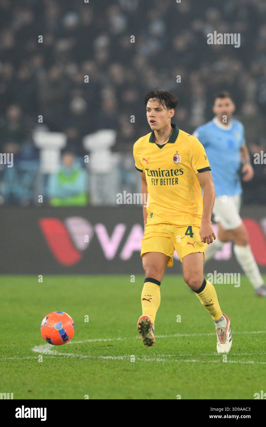 Olimpico Stadium, Rome, Italy - Samuele Ricci of AC Milan during Coppa ...