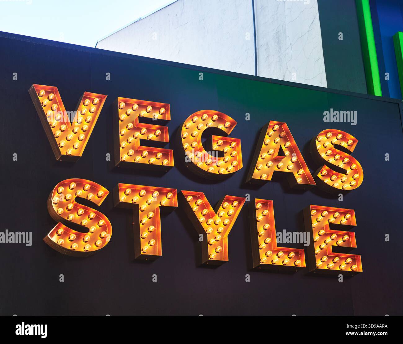 Florescent Las Vegas sign, Las Vegas, Nevada Stock Photo - Alamy
