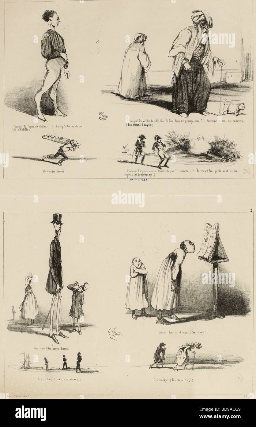Puns in action. / Plate 1., Cham (Amédée Charles de Noé, known as ...