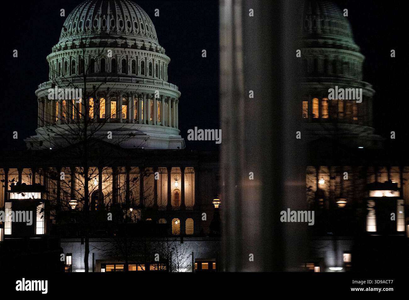 A general view of the U.S. Capitol before dawn, in Washington, D.C., on ...