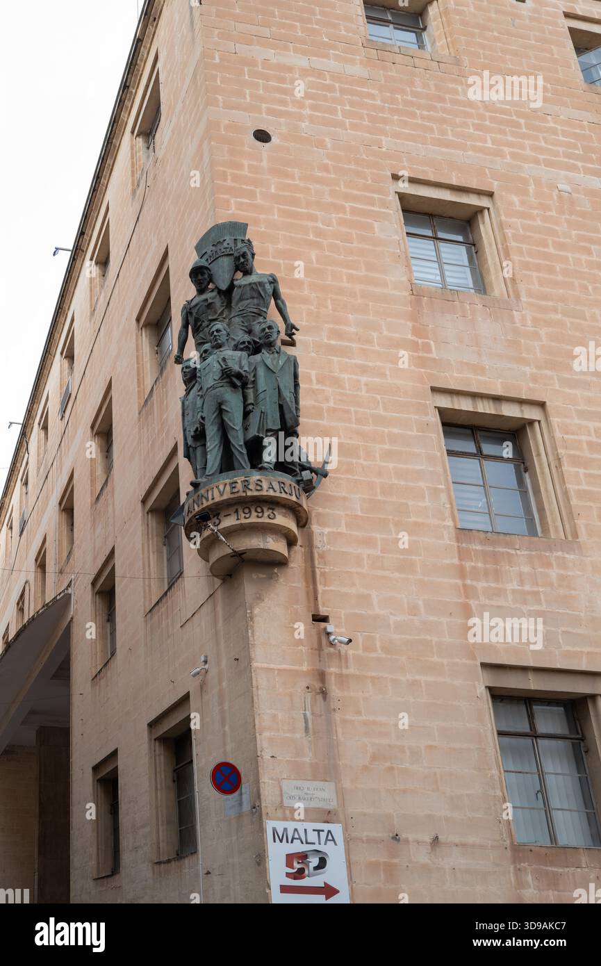 Anniversary Statue for the General Workers Union in Valletta, Malta ...