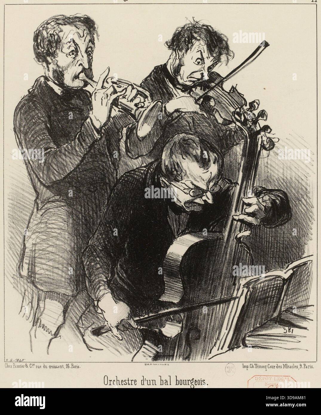 Orchestra at a Bourgeois Ball, Daumier, Honoré, Draughtsman ...