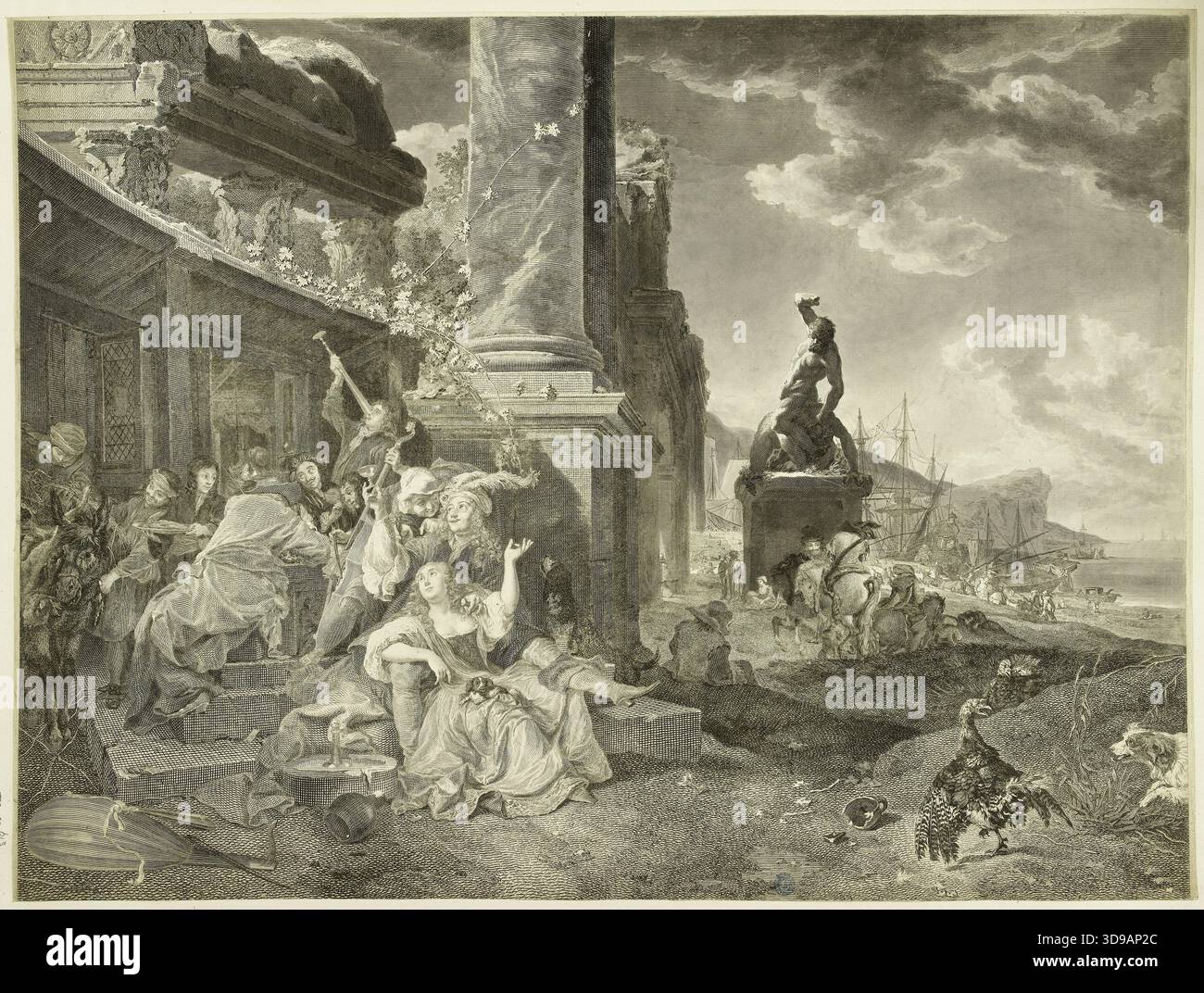 The Pleasure Party after Jan Weenix, Delaunay, Nicolas, Engraver ...