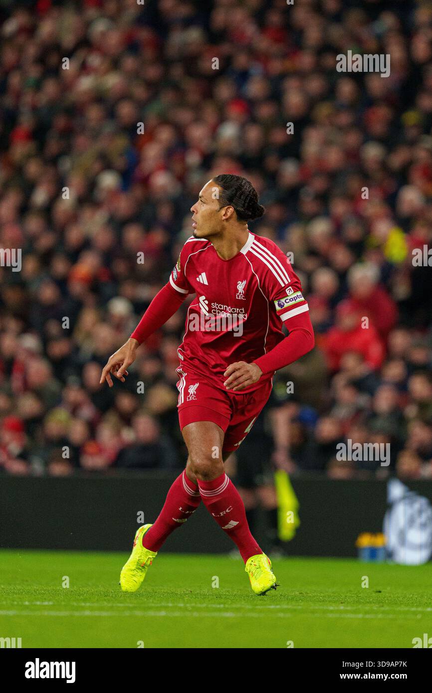Liverpool's Virgil van Dijk is seen during the Premier League match ...