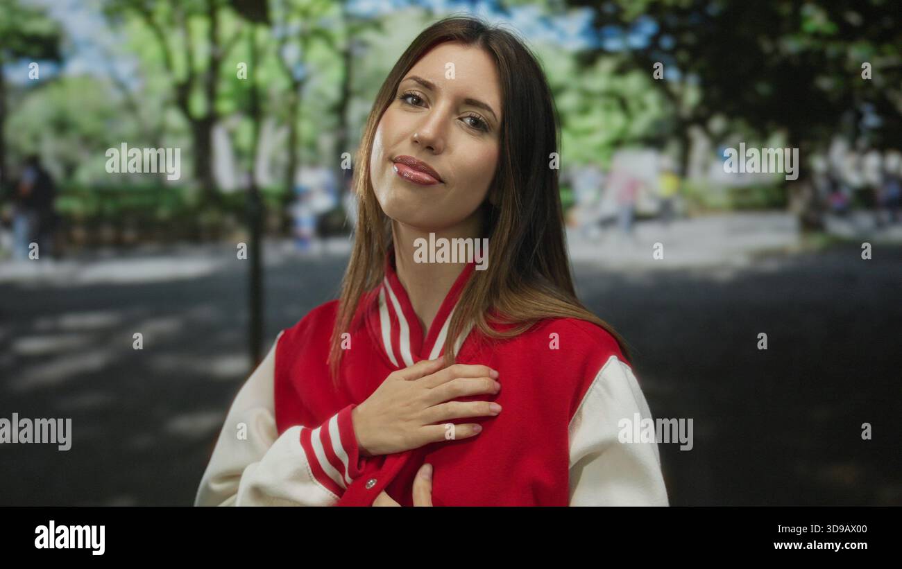 Cheerleader in red varsity uniform hi-res stock photography and images ...