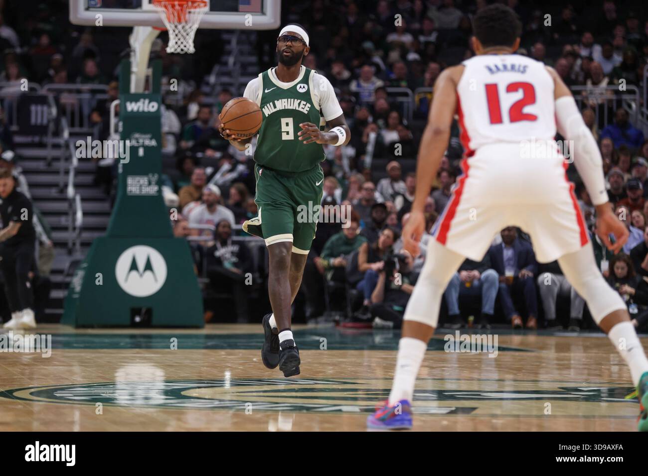 Milwaukee Bucks' Bobby Portis brings the ball upcourt against Detroit ...