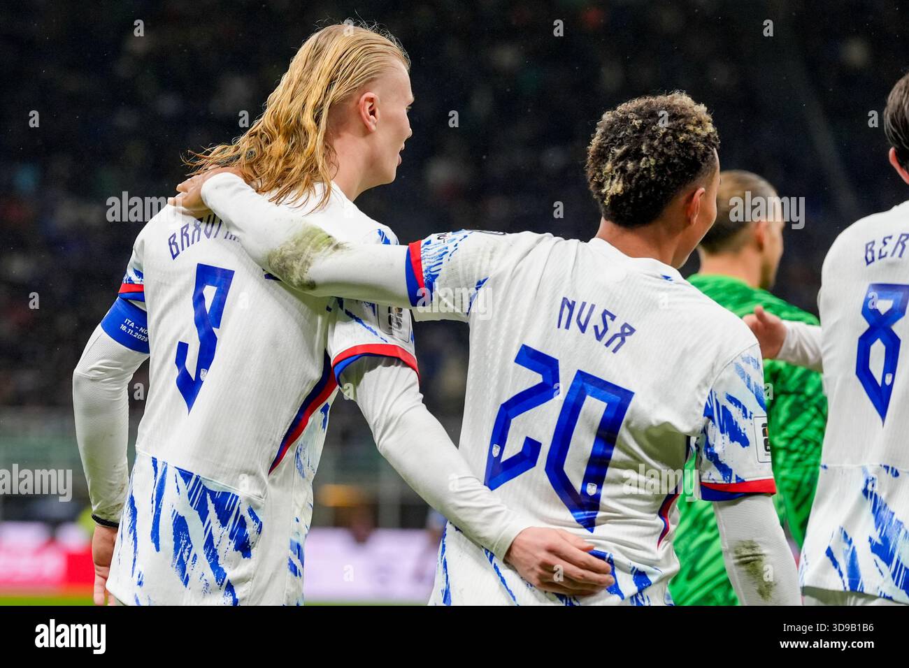 Milan, Italy 20251116. Erling Braut Haaland celebrates scoring 1-3 ...
