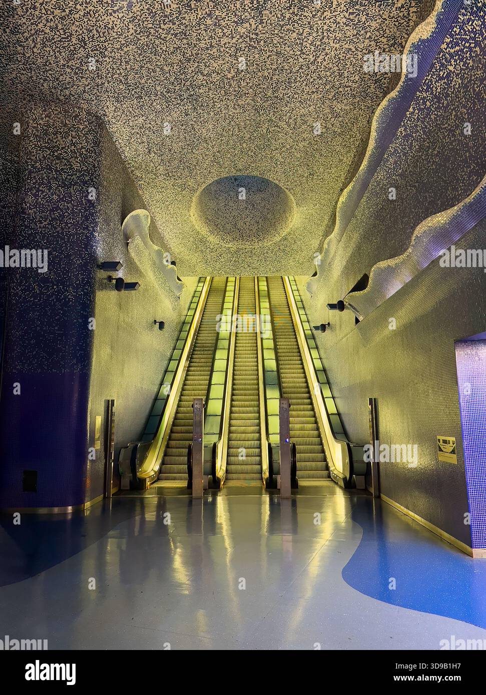 Naples, Italy - July 17, 2024: Toledo Metro Station escalators under ...