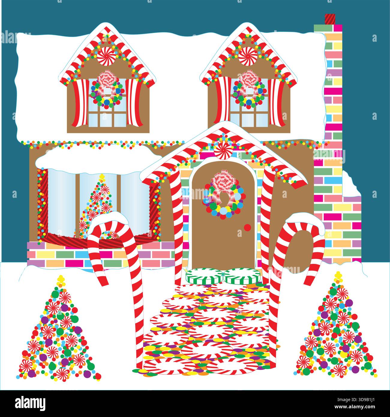 Christmas gingerbread cookies blue Stock Vector Images - Alamy