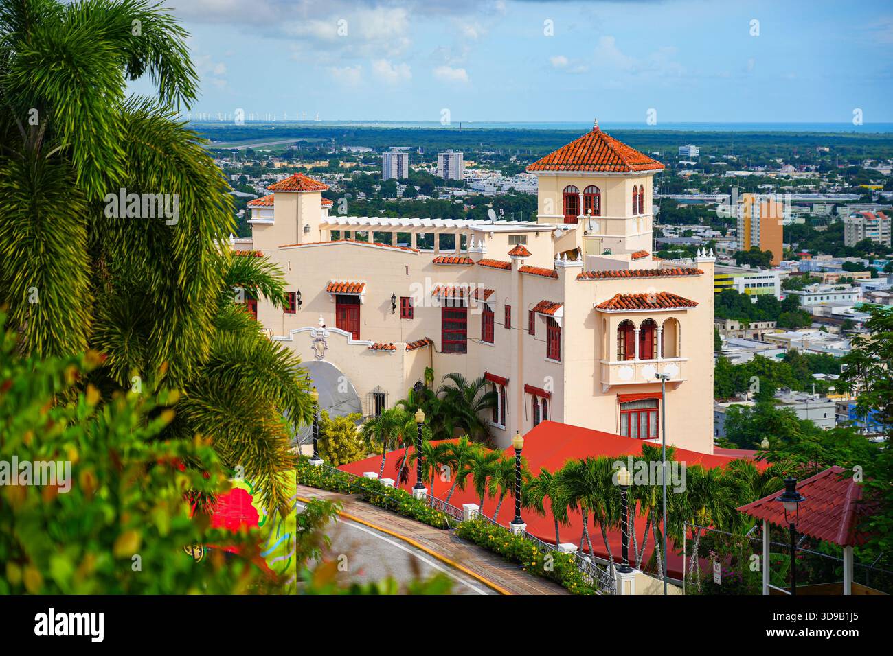 Aerial view of Castillo Serrallés, a historic mansion built on El Vigia ...