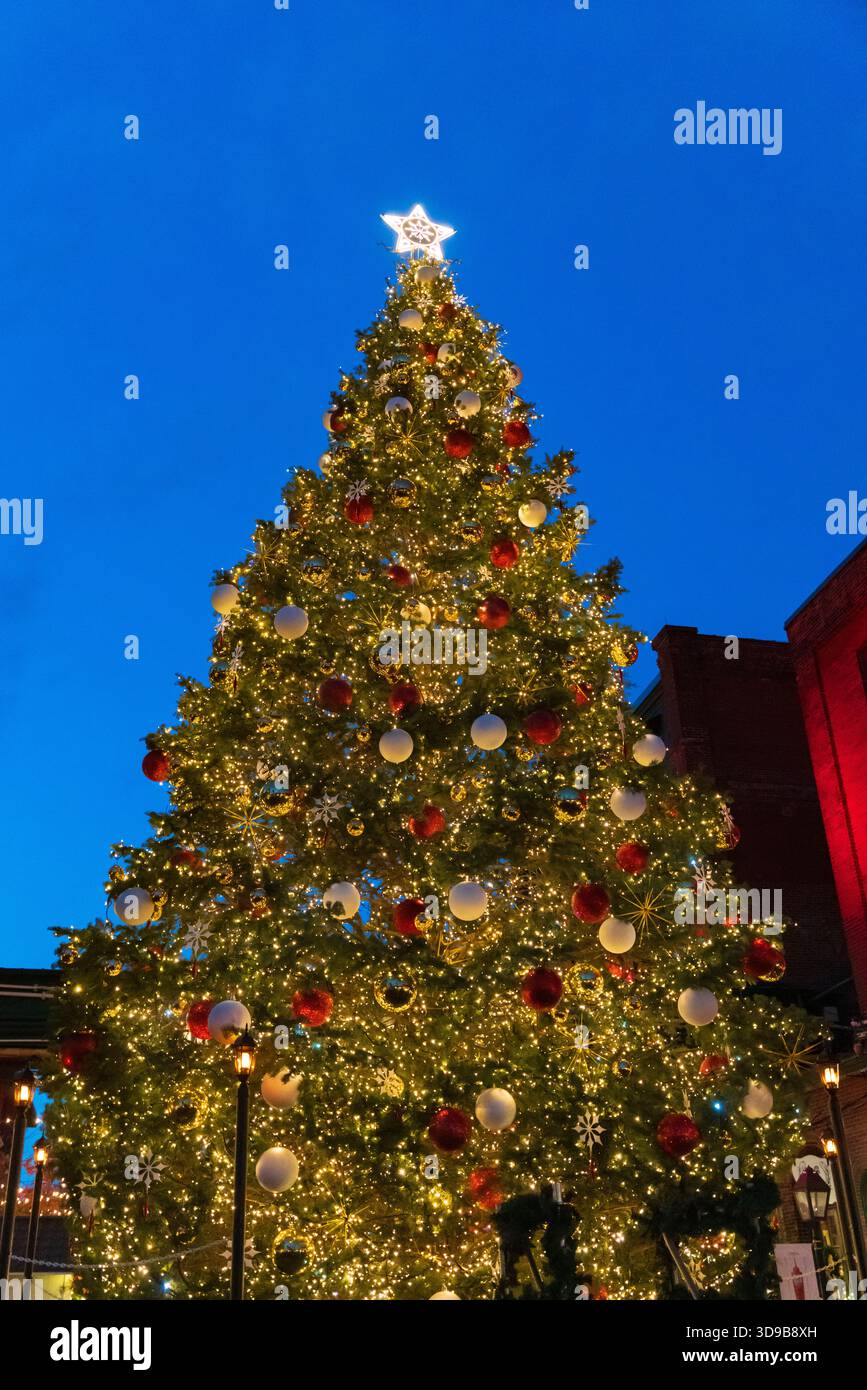 Christmas Market at Distillery Winter Village in Toronto, Canada Stock ...