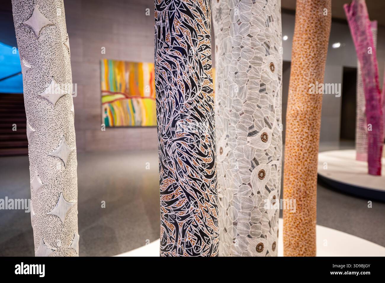 Australian indigenous memorial poles hi-res stock photography and ...