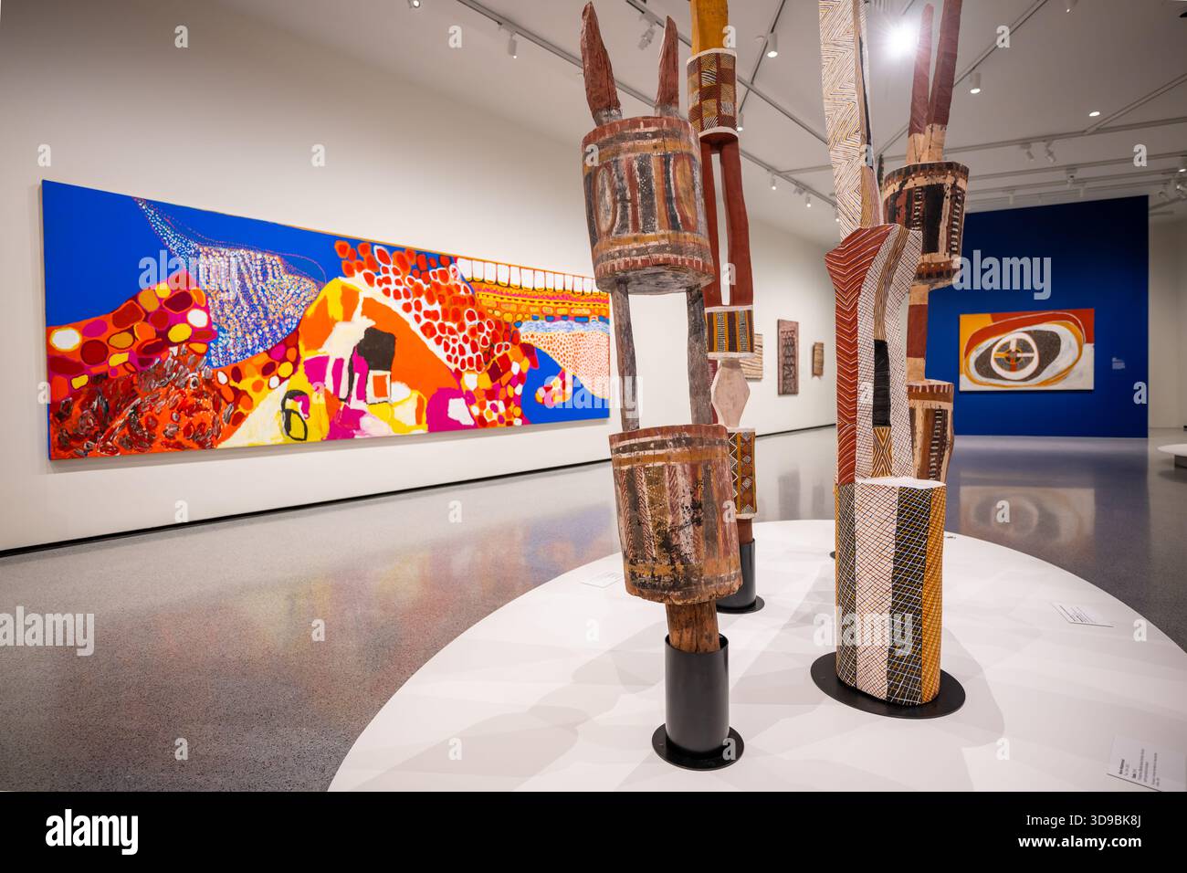 Australian indigenous memorial poles hi-res stock photography and ...