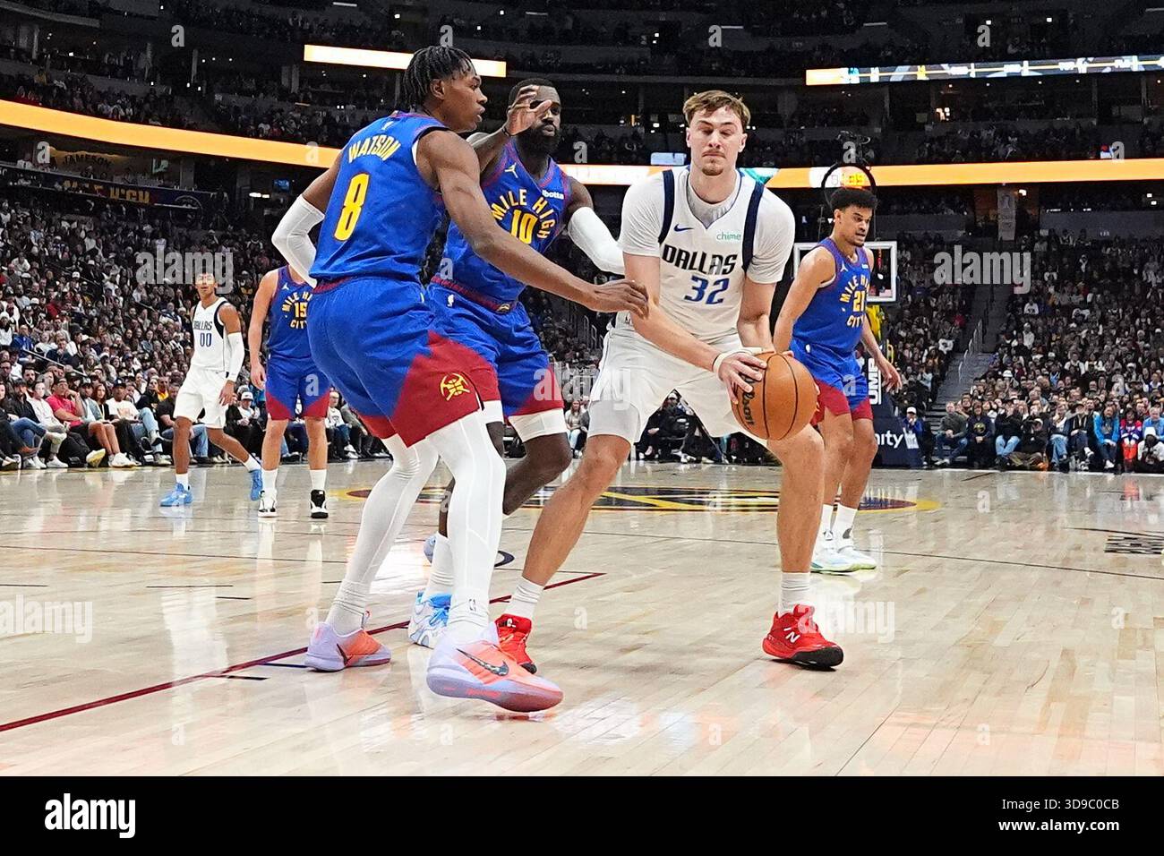 Dallas Mavericks forward Cooper Flagg (32) looks to pass the ball as ...