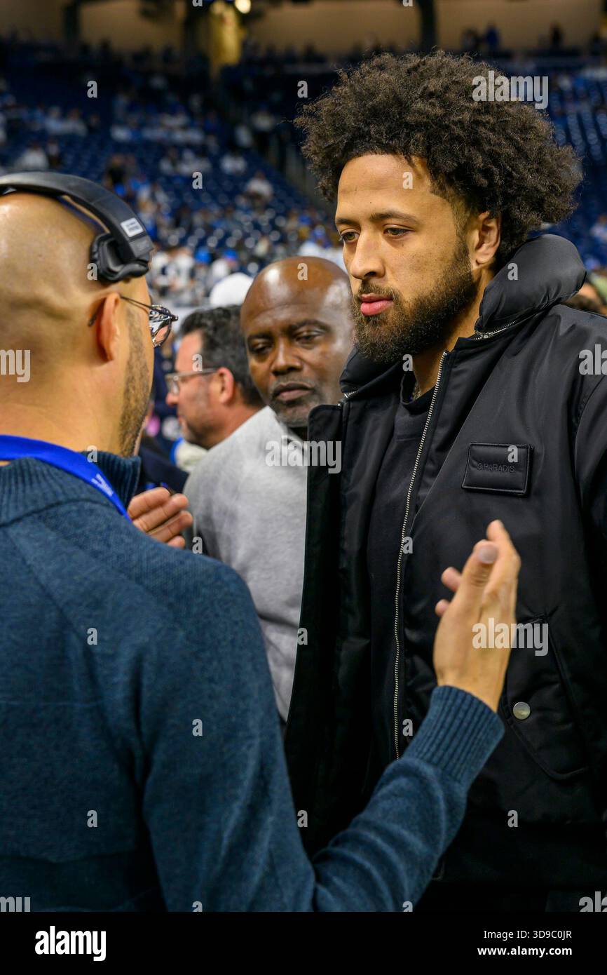 DETROIT, MI - DECEMBER 04: Detroit Pistons Cade Cunningham talks to ...