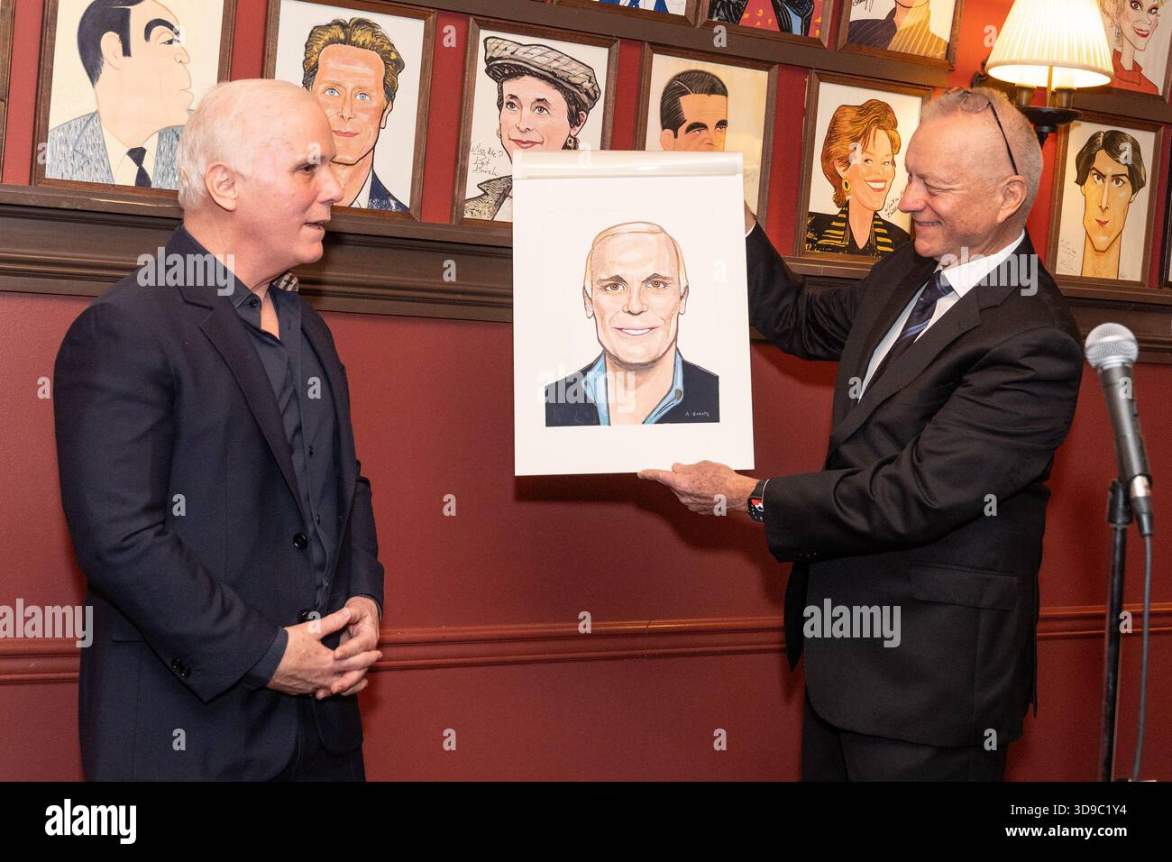 Scott Ellis and Max Klimavicius pose during unveiling of portrait of ...