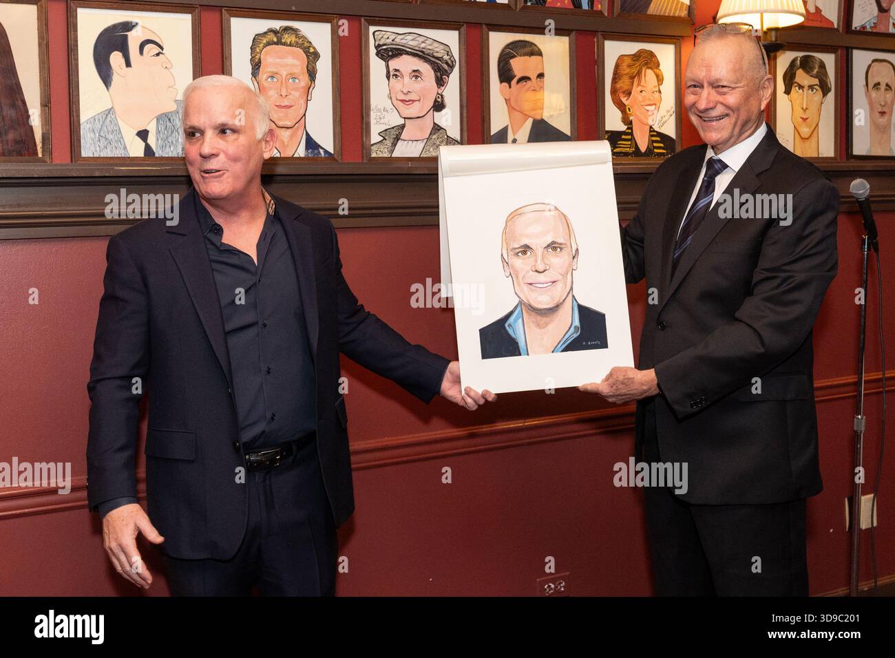 Scott Ellis and Max Klimavicius pose during unveiling of portrait of ...