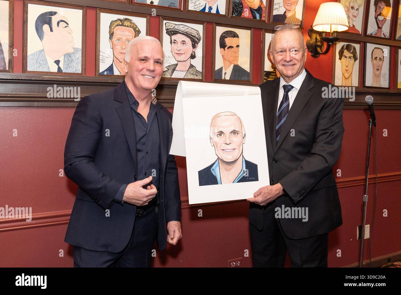 Scott Ellis and Max Klimavicius pose during unveiling of portrait of ...
