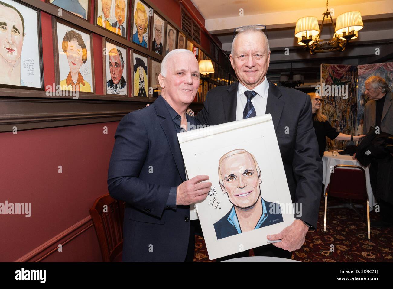 Scott Ellis and Max Klimavicius pose during unveiling of portrait of ...