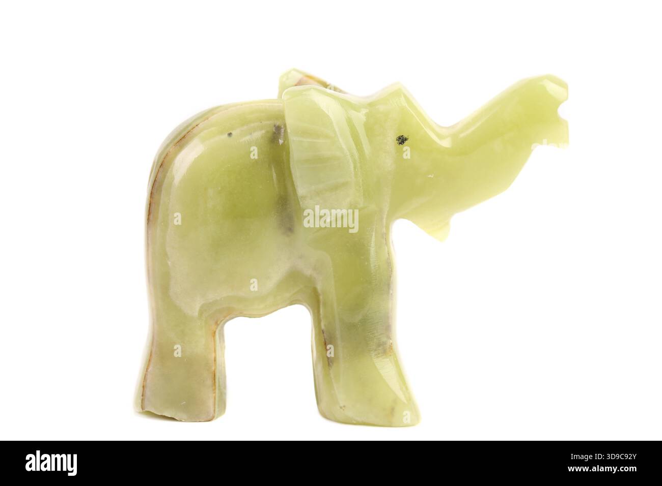 Jade elephant. Isolated on a white background Stock Photo - Alamy