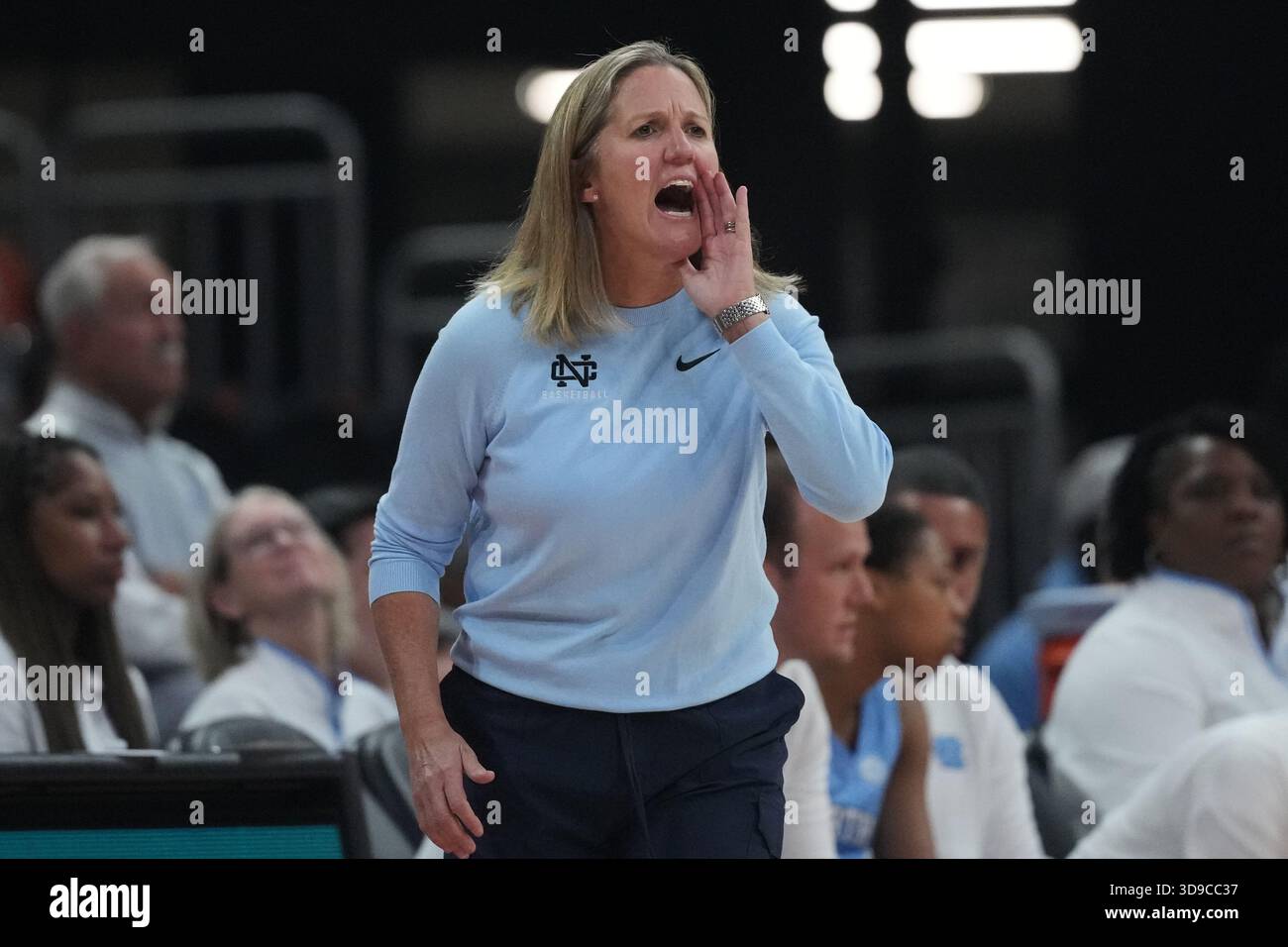 North Carolina head coach Courtney Banghart calls to there players ...