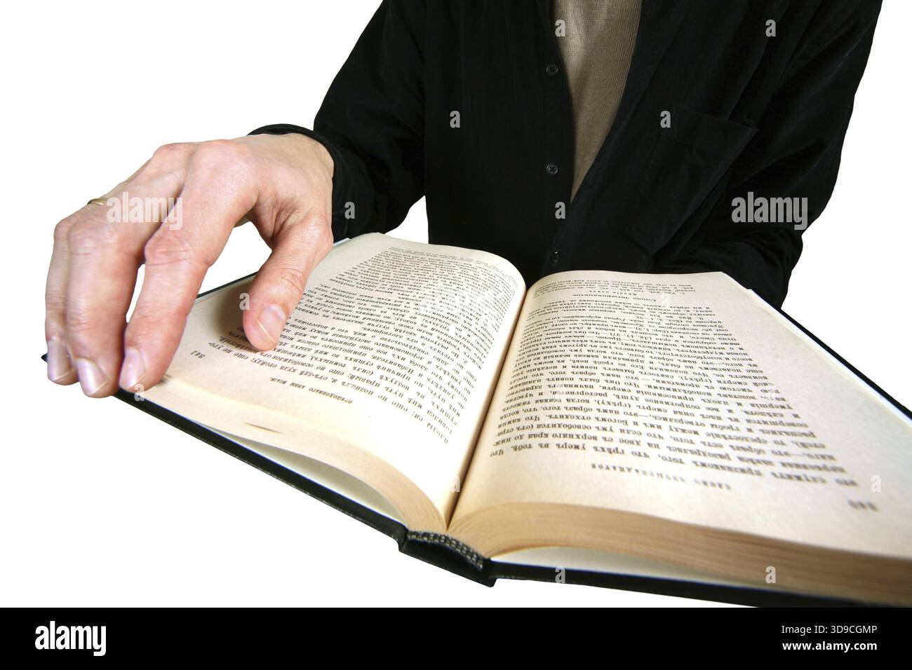 Hand holds open book hi-res stock photography and images - Alamy