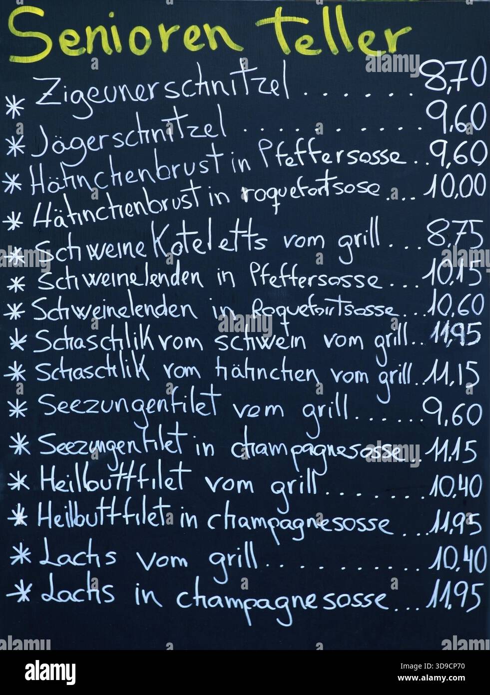 Menu food hand written hi-res stock photography and images - Alamy