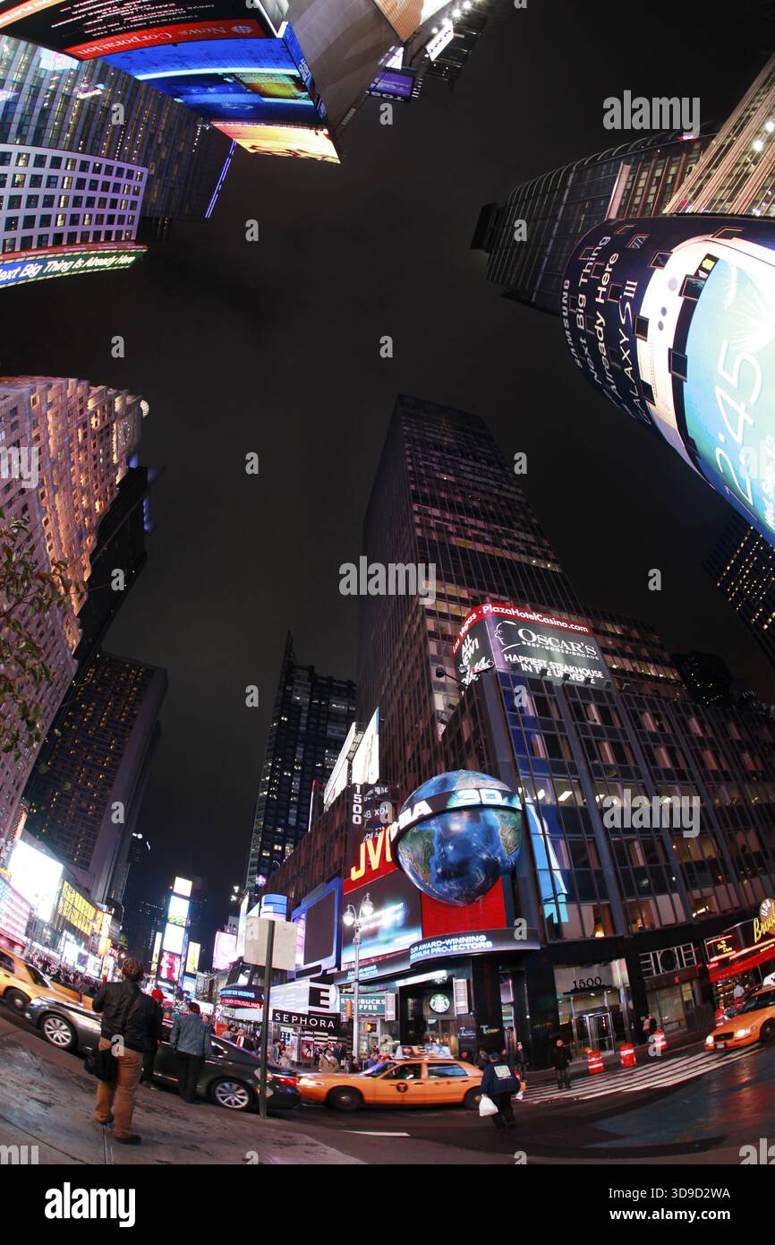 NEW YORK CITY - OCT 10: Times Square, featured with Broadway Theaters ...
