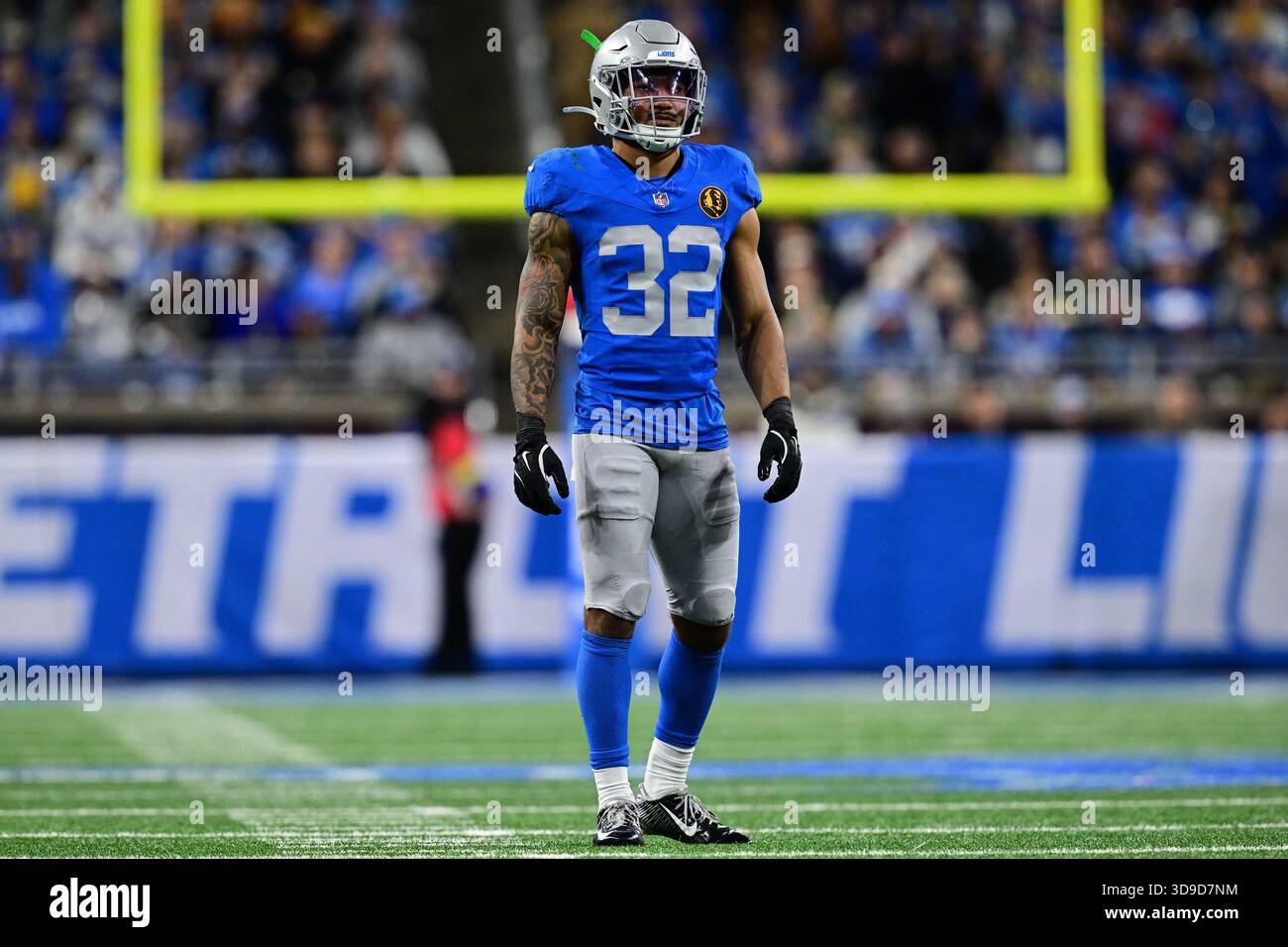 Detroit Lions safety Brian Branch lines up during the second half of an ...