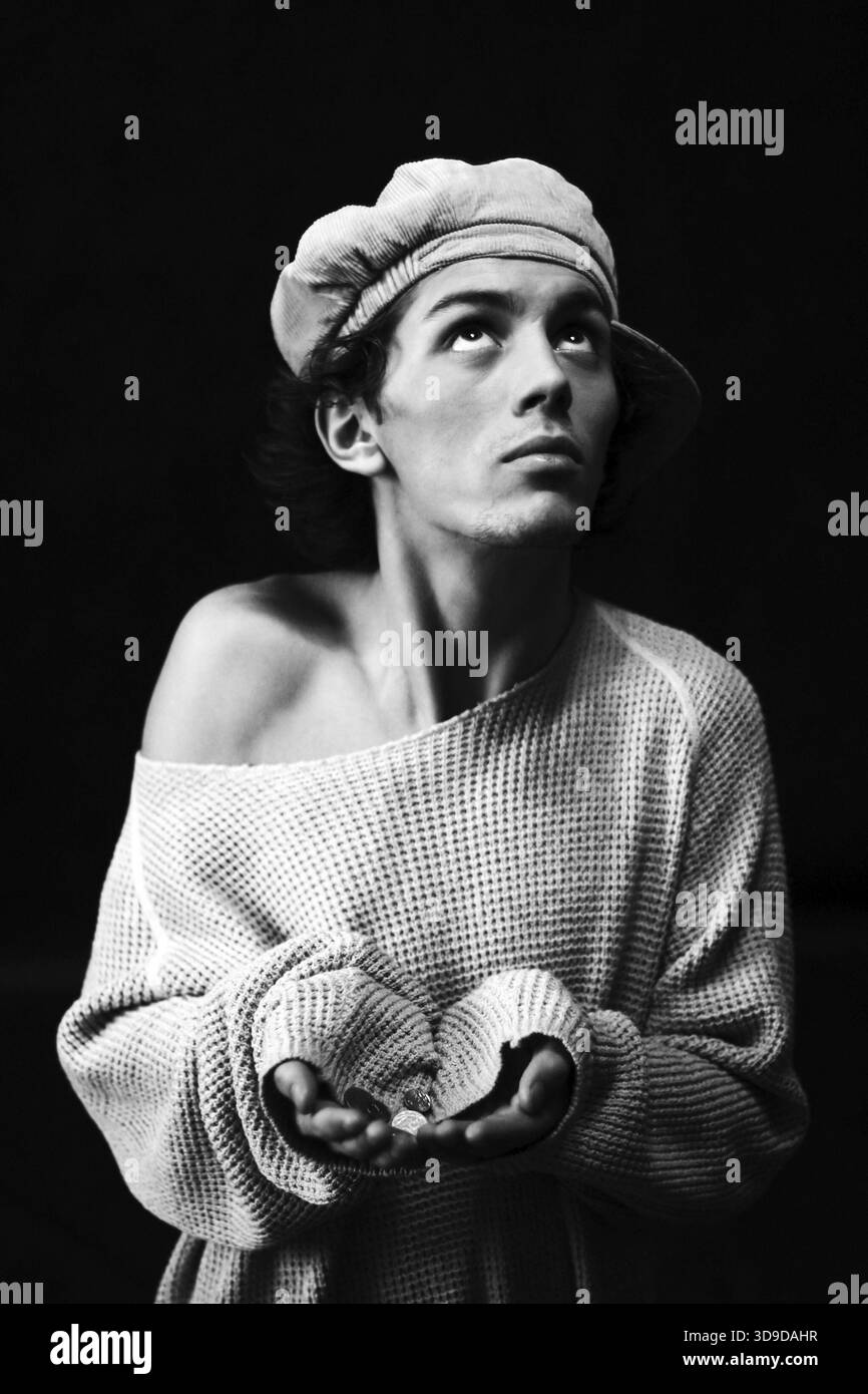 Studio shot young guy Black and White Stock Photos & Images - Alamy