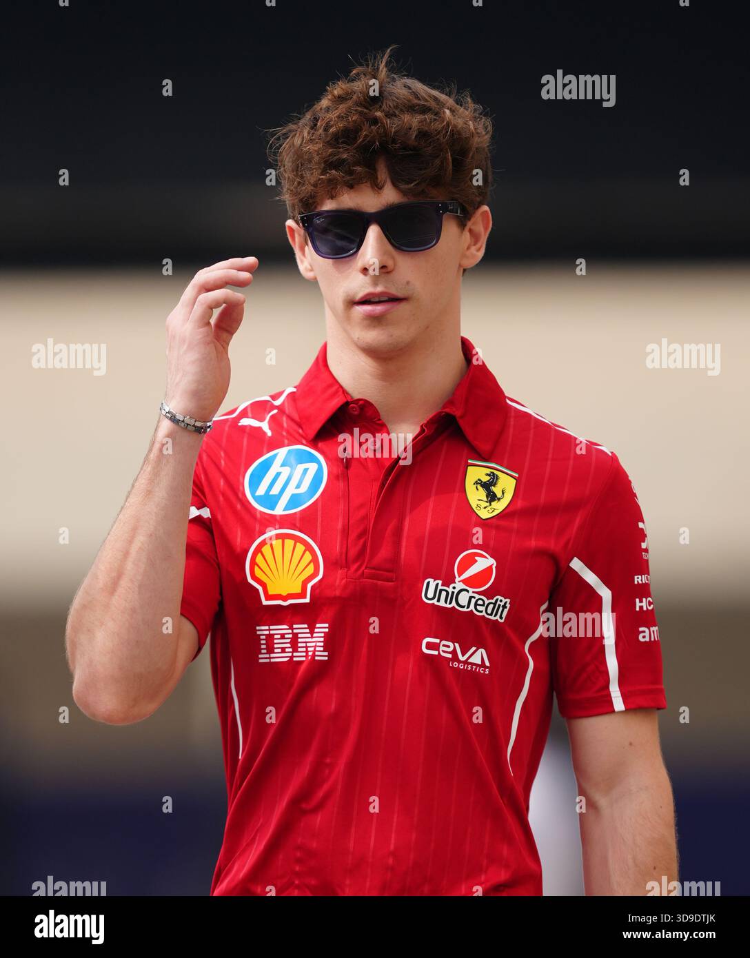 Ferrari's Arthur Leclerc before free practice at the Yas Marina Circuit ...