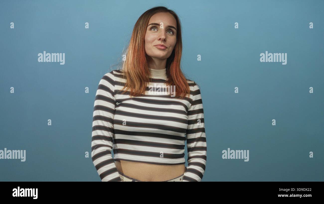 Blue and white midriff top hi-res stock photography and images - Alamy