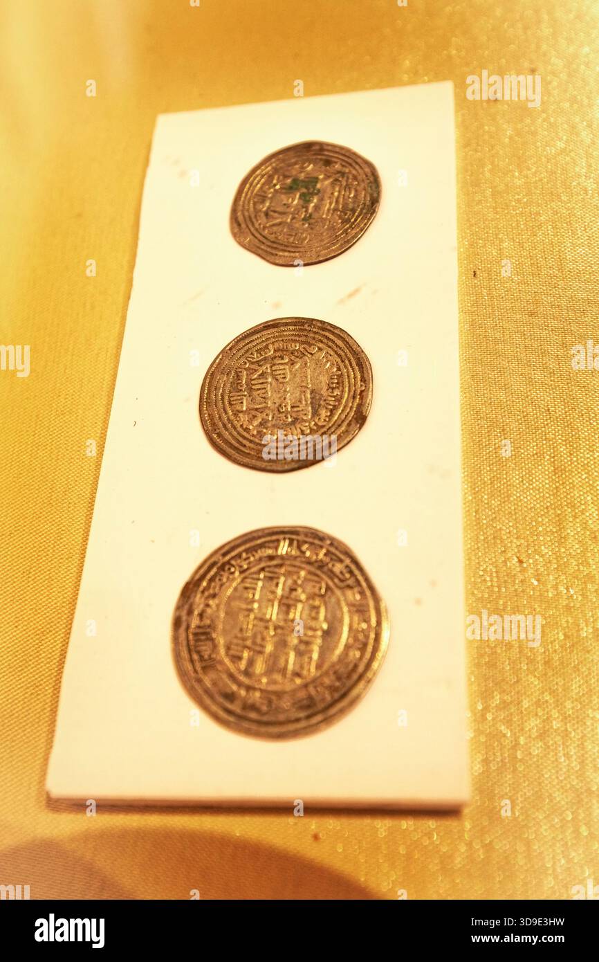 Antique coins in the Rudaki Museum of History, Panjakent, Tajikistan ...