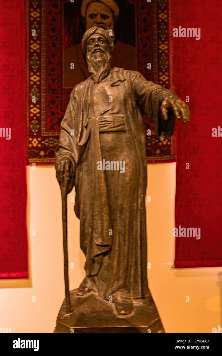 The statue of famous Persian poet Rudaki in Historical museum in ...