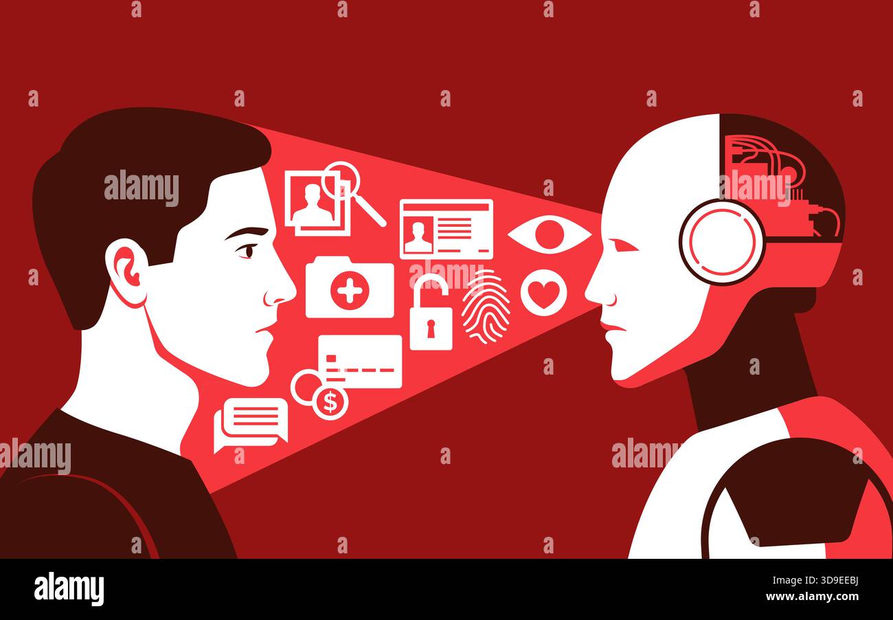 AI robot collecting a user's personal data: artificial intelligence ...