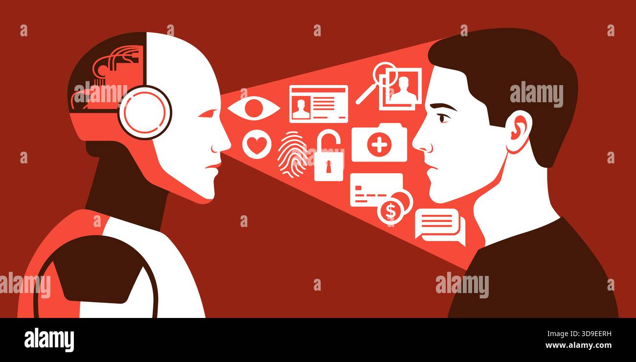Ai robot collecting personal Stock Vector Images - Alamy
