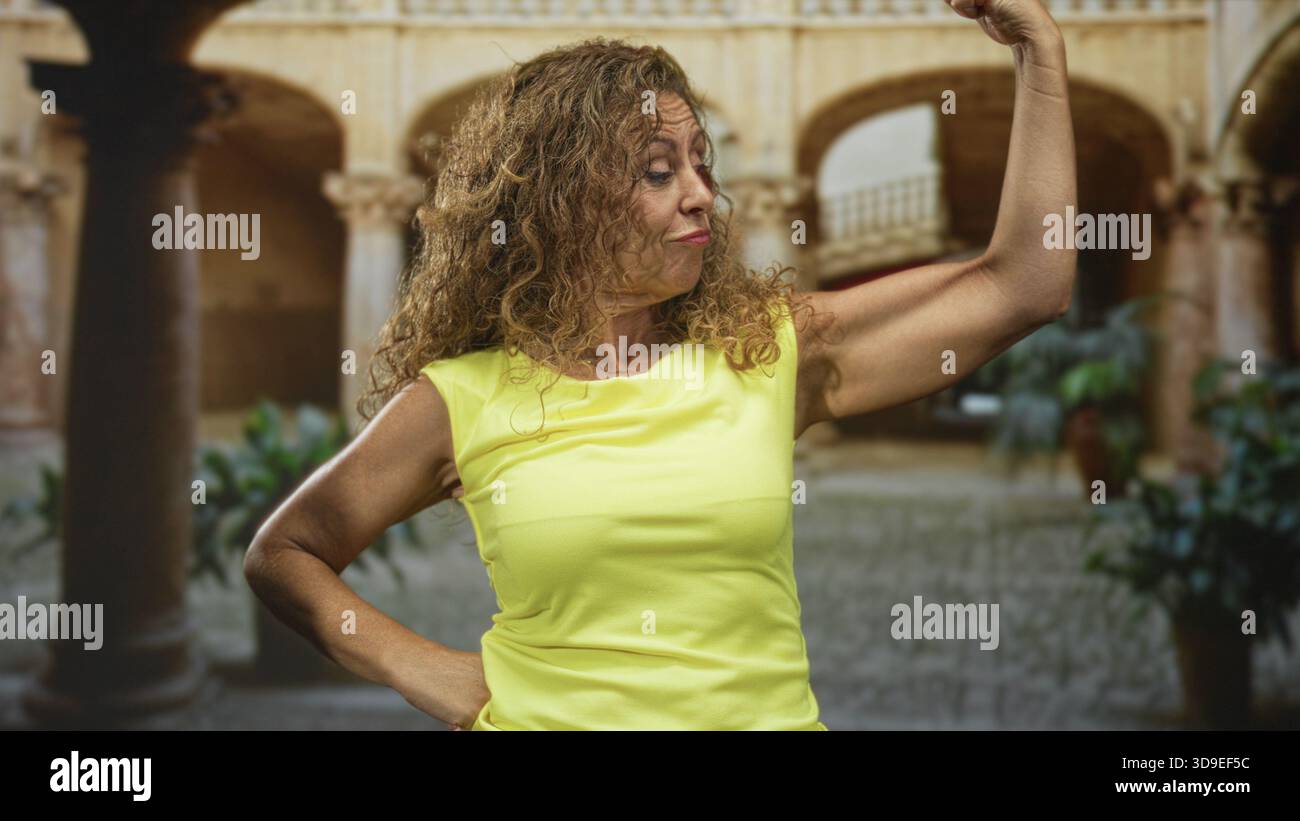 Woman building courtyard poses hi-res stock photography and images - Alamy