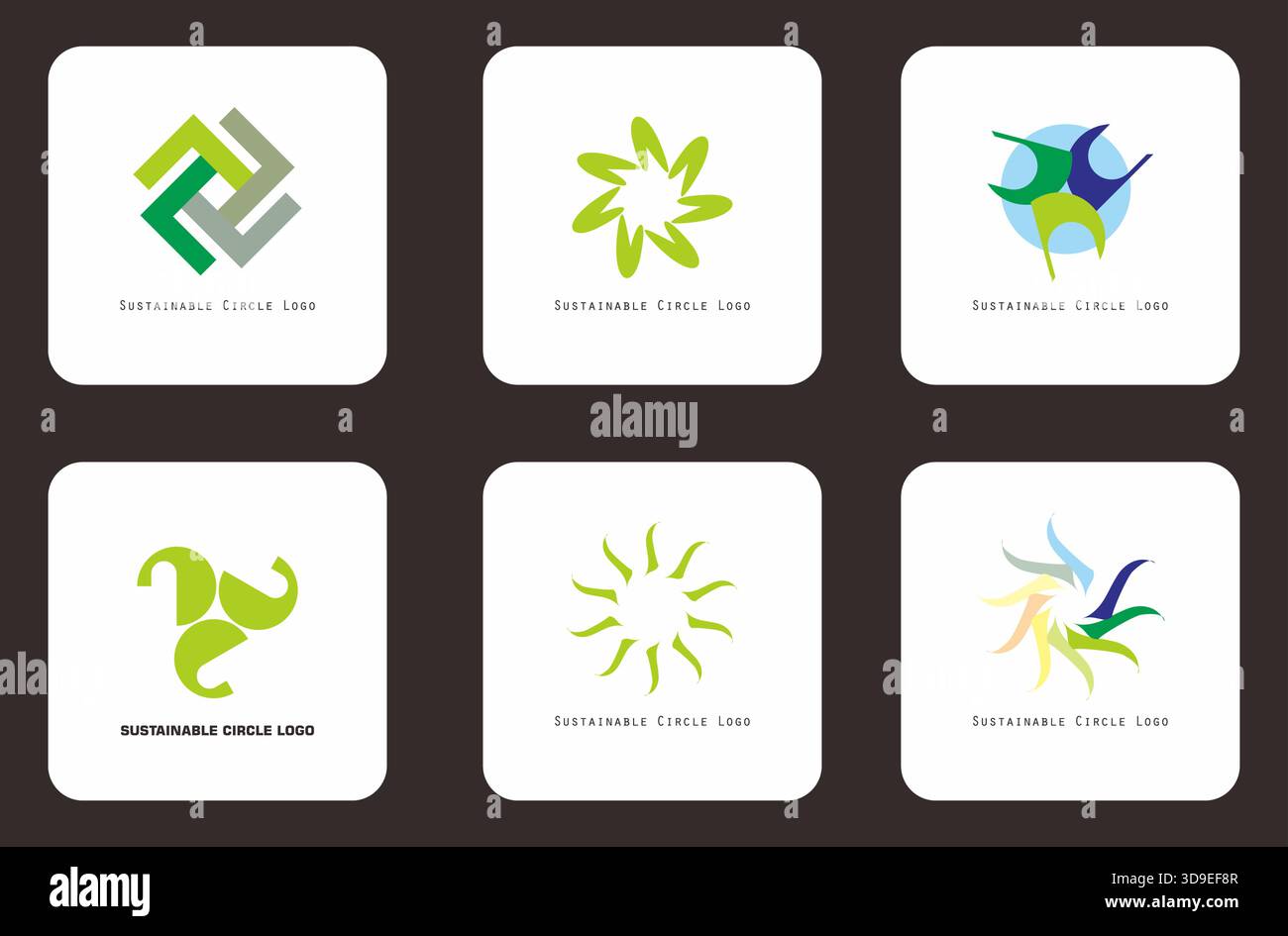 SET Environmental vector logo Sustainable circle: Symbol of Harmony of ...