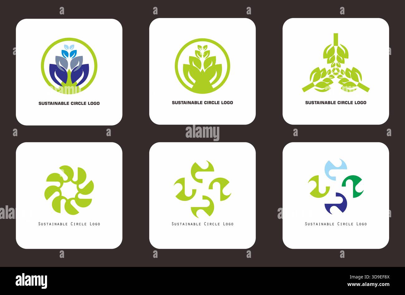 SET Environmental vector logo Sustainable circle: Symbol of Harmony of ...