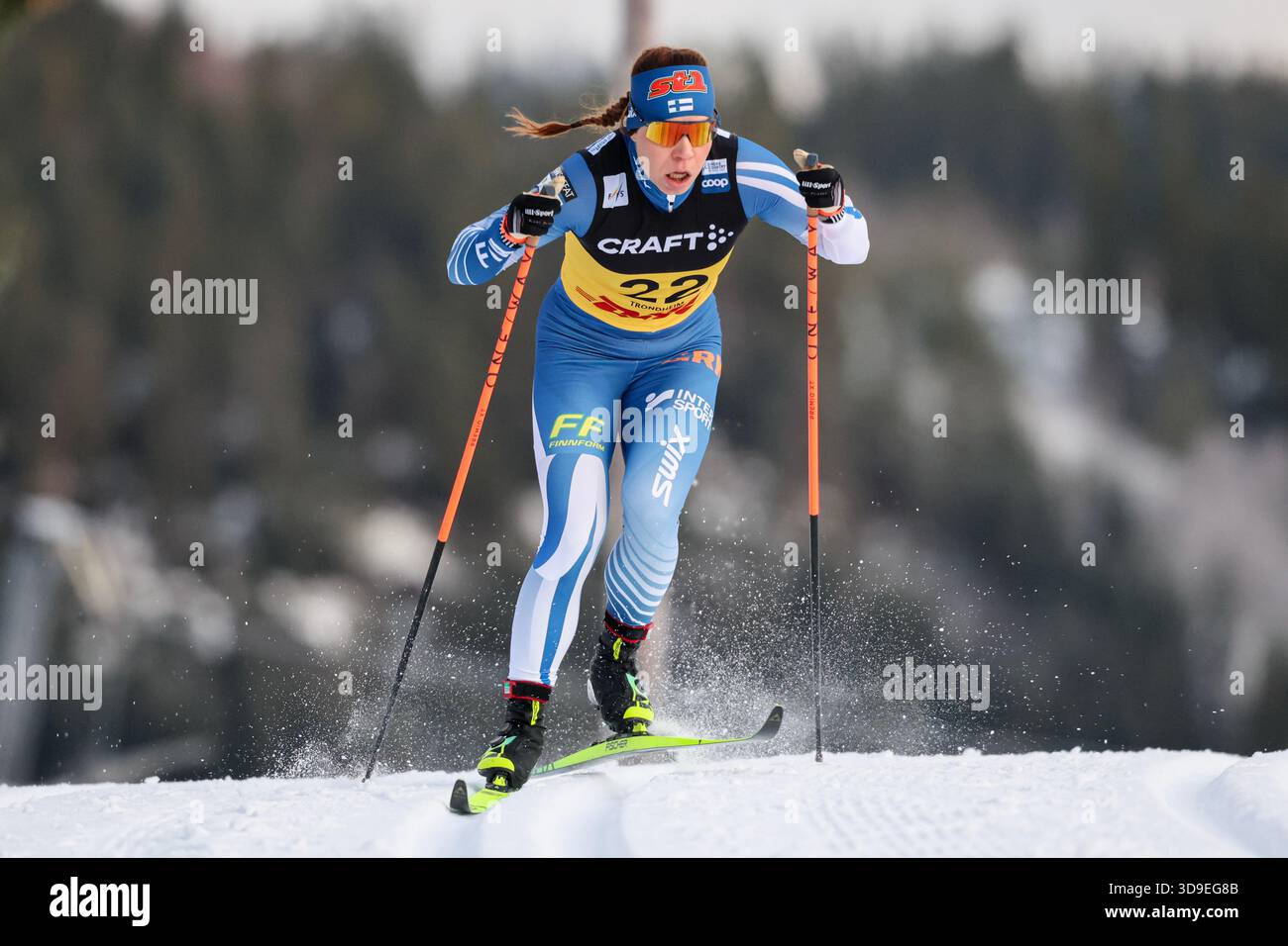 Trondheim 20251205. Finland's Jasmi Joensuu during the sprint prologue ...