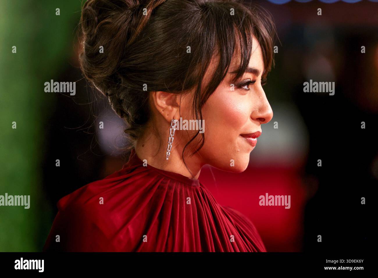 Saudi actress Sara Taiba poses on the red carpet during the opening ceremony of the 5th edition ...