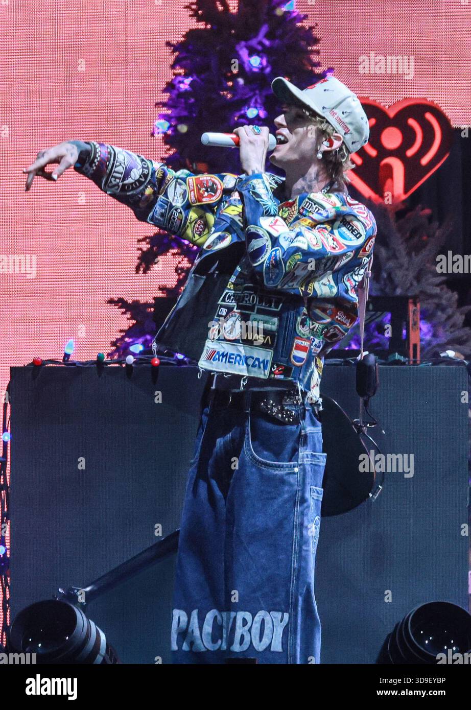 Colson Baker, known as MGK performs during iHeartRadio 106.1 KISS FM's ...