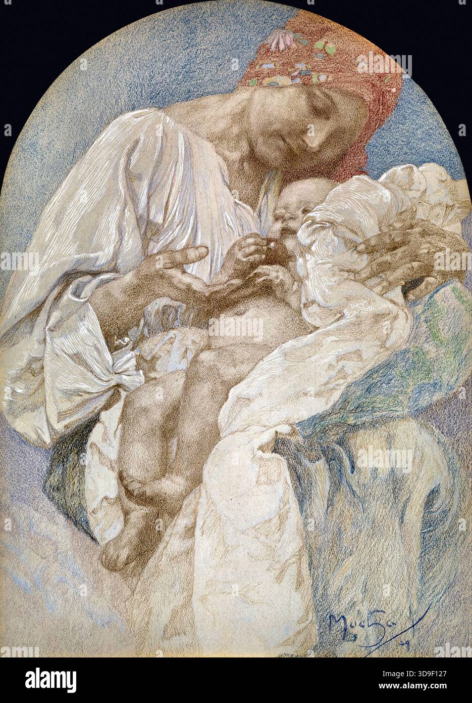 Alphonse Maria Mucha - Mother and Child 2 Stock Photo - Alamy