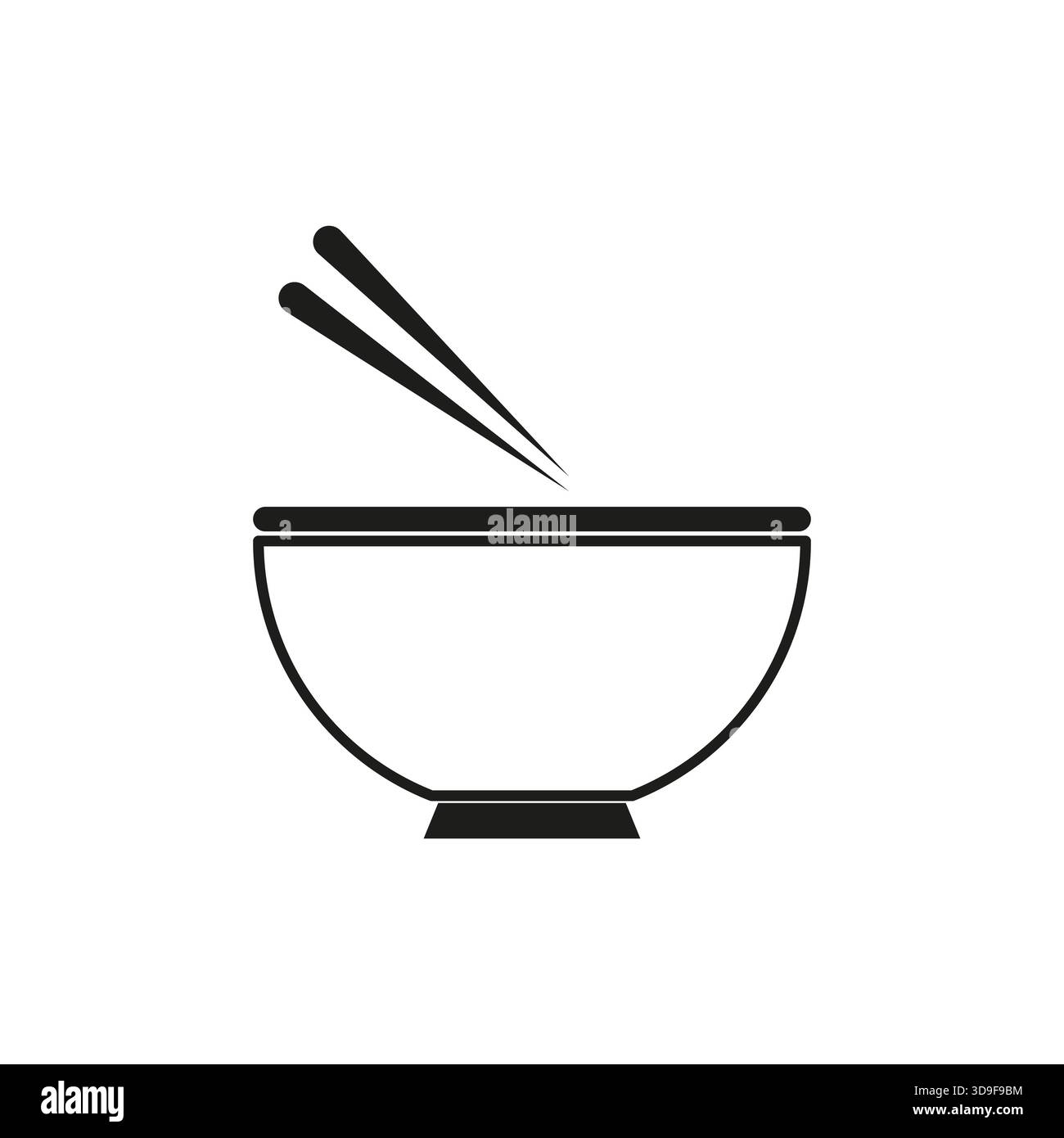 Food bowl icon. Chopsticks utensil element. Asian cuisine Vector ...