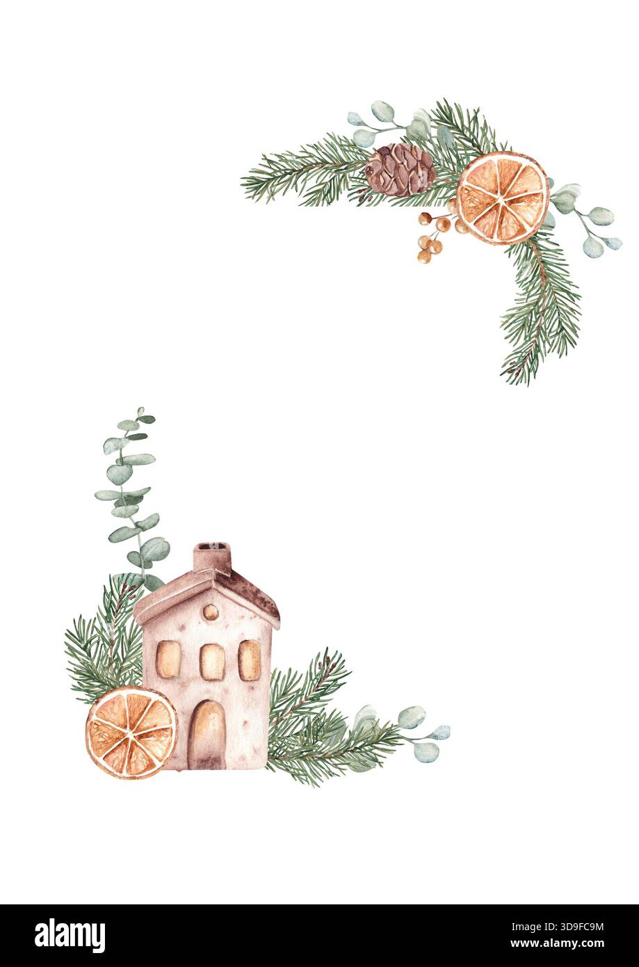 Christmas Advent square vertical Frame, Border. Corner Compositions ...