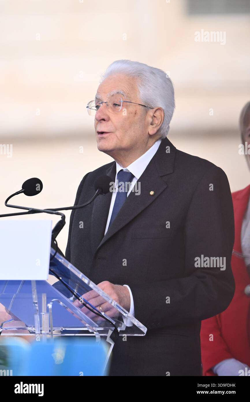 Sergio Mattarella, President of the Italian republic during the ...