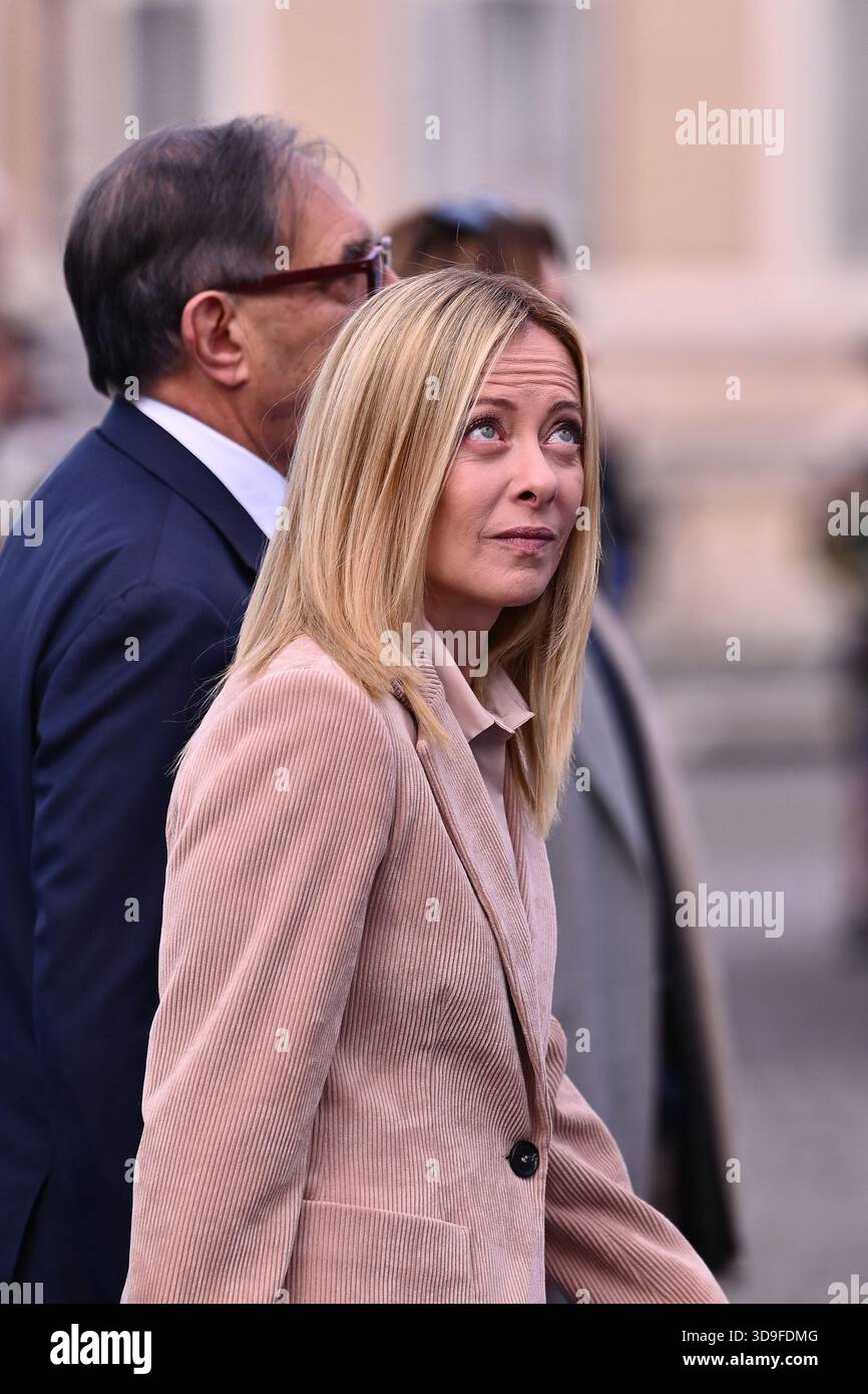 Giorgia Meloni chairman of the board during the inauguration ceremony ...