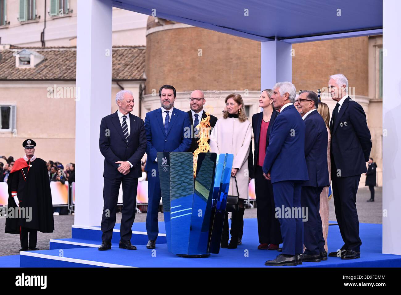 during the inauguration ceremony of the Olympic Flame Relay for the Milan-Cortina 2026 Winter ...