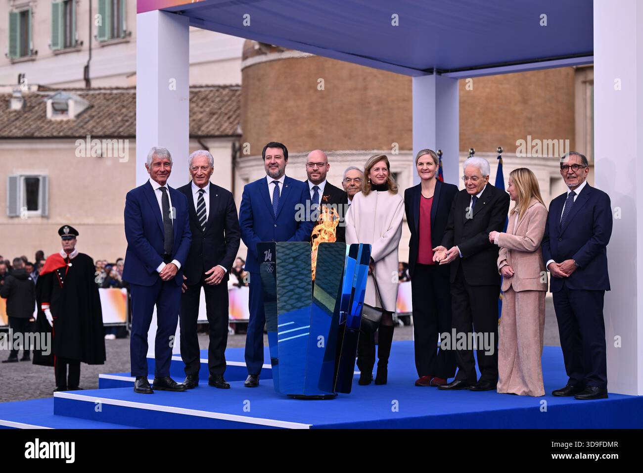 During the inauguration ceremony of the Olympic Flame Relay for the Milan-Cortina 2026 Winter ...